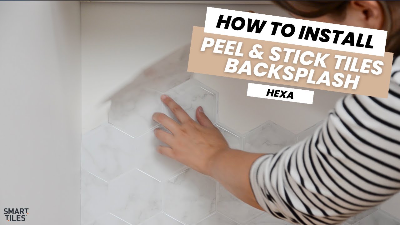 How to Install a Hexa Peel and Stick Tiles Backsplash | The Smart Tiles - YouTube