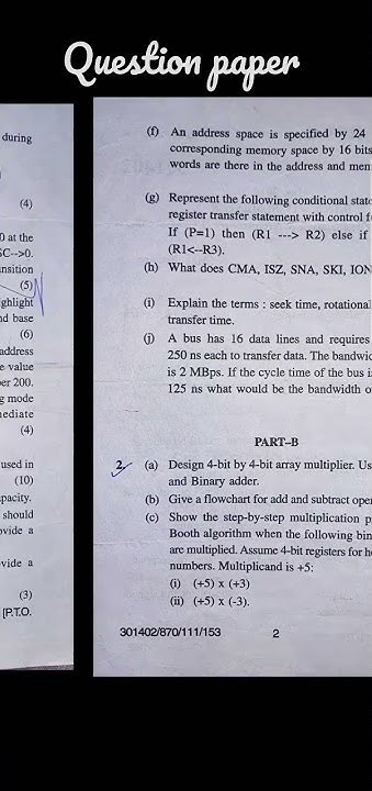 YMCA University Computer Organization & Architecture(PCC-CS-402) ques paper📃of B.tech(CSE)4th ...