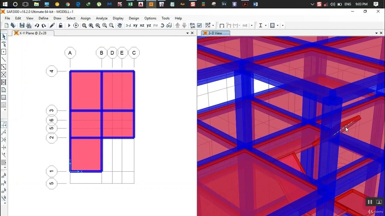 MODELING OF BUILDING IN SAP2000 PART 2 - YouTube