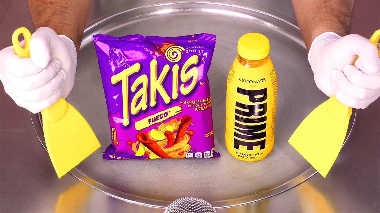 I Turn Takis + Prime Into Ice Cream Rolls! (-30°C) | ASMR - YouTube