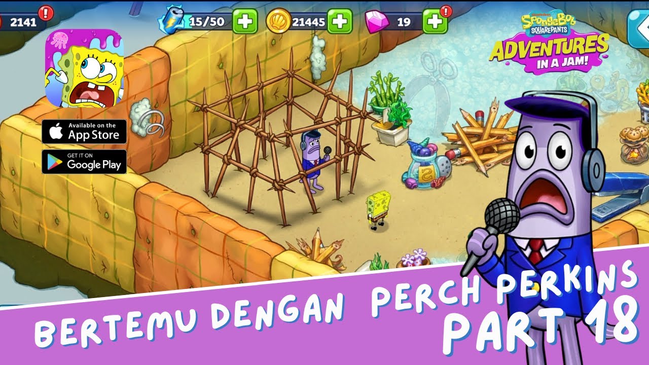 Spongebob & Patrick Bertemu Perch Perkins | SpongeBob Adventures: In a ...
