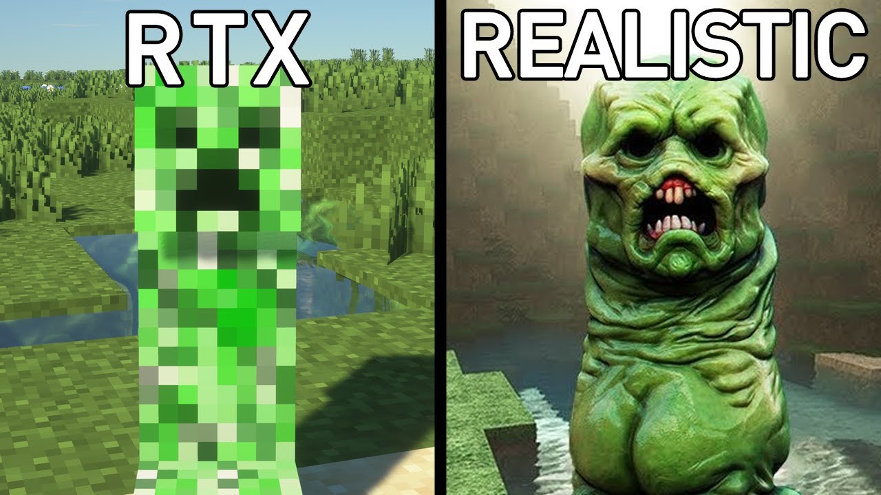 Realistic vs RTX Minecraft - YouTube