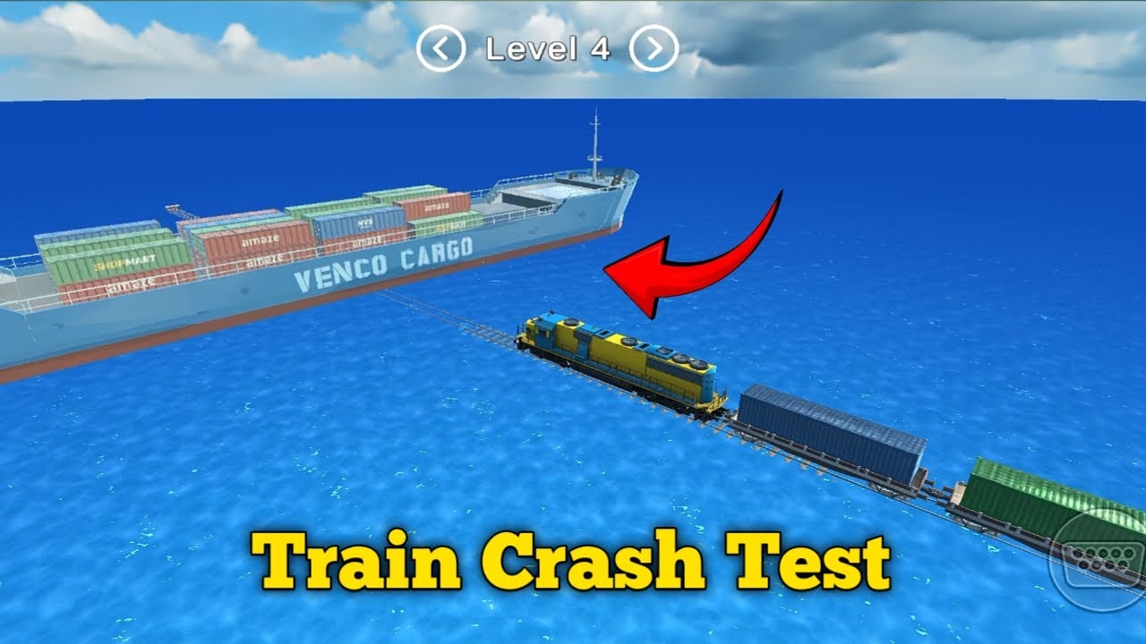 Train crash test || train simulator car,cargo ships #trending - YouTube