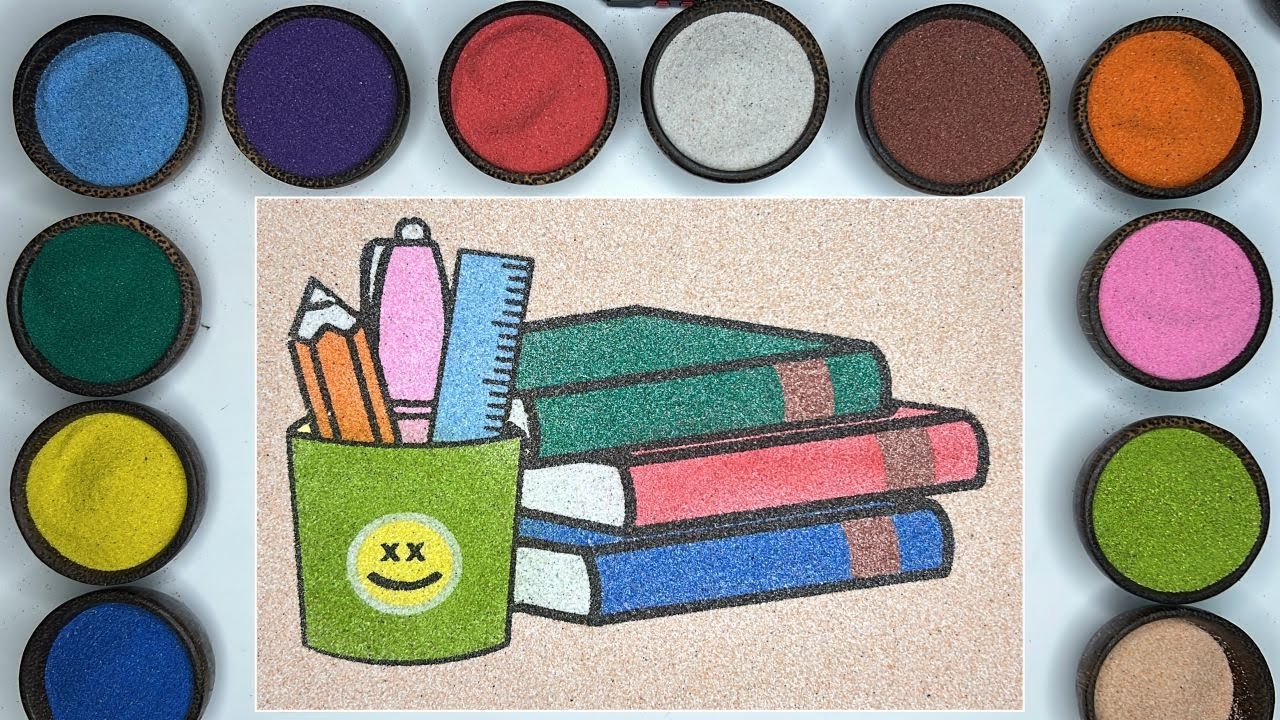 Sand Art Video DIY | Book and Pencil, Ruler, pen Set Study Sand ...