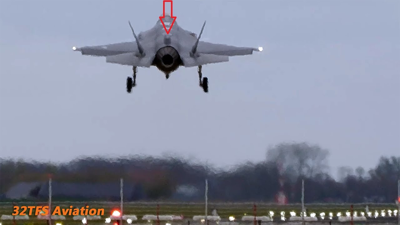 [4K] First Dutch AF F-35 with Drag Chute Pod arrived at Leeuwarden ...