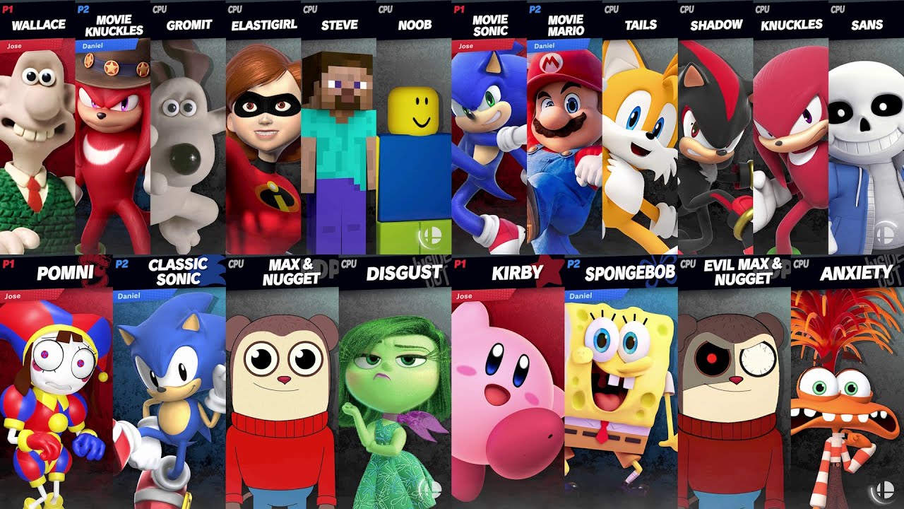 Sonic vs Mario vs Tails vs Shadow vs Sans | Steve vs Noob vs Knuckles ...