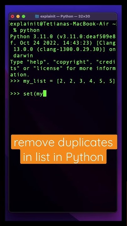 How To Remove Duplicates In Python Lists In One Line Youtube