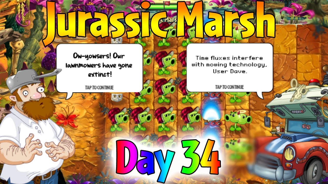 Plants vs. Zombies 2 - Jurassic Marsh: Day 34 Walkthrough - YouTube