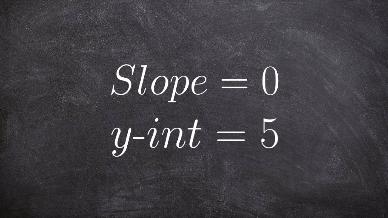 Learn How To Graph An Equation When The Slope Is Zero YouTube
