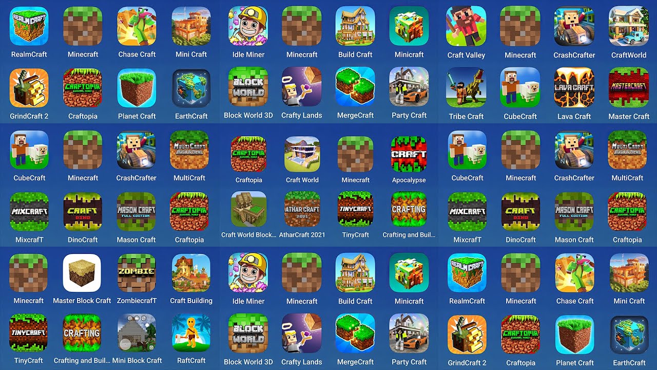 Minecraft, RealmCraft, Master Block Craft, Craft Valley, Craftopia ...