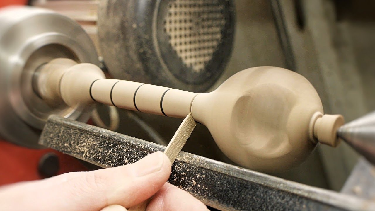 Wood turning - Spinning top and handle. Wooden toy making. - YouTube