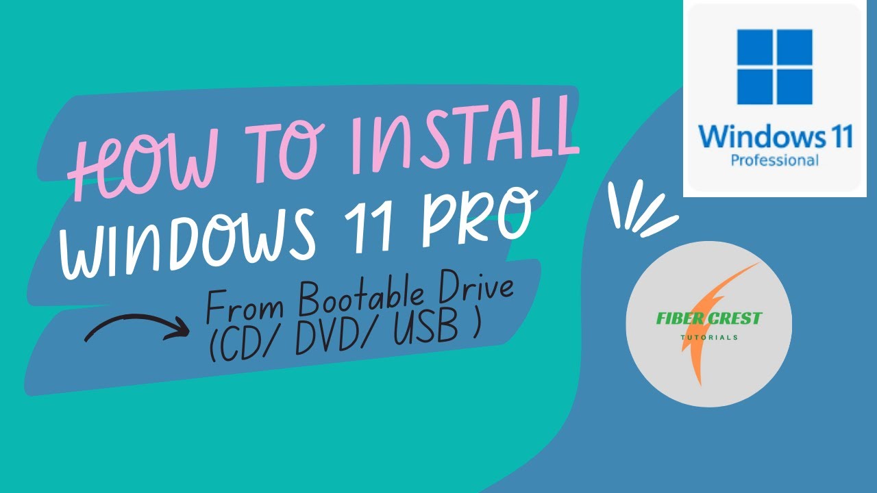 How to install windows 11 pro from bootable cd/ dvd /usb drive ...