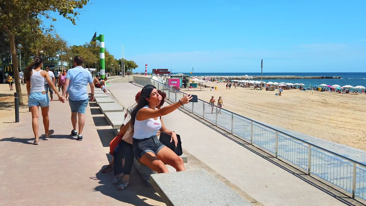 Walking Barcelona’s BEACH PROMENADE - Olympic Port to Levante Beach ...