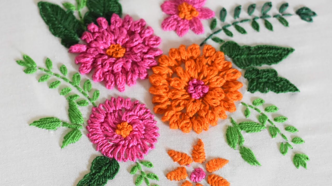 Hand Embroidery || Brazilian Hand Embroidery || Brazilian Flower - YouTube