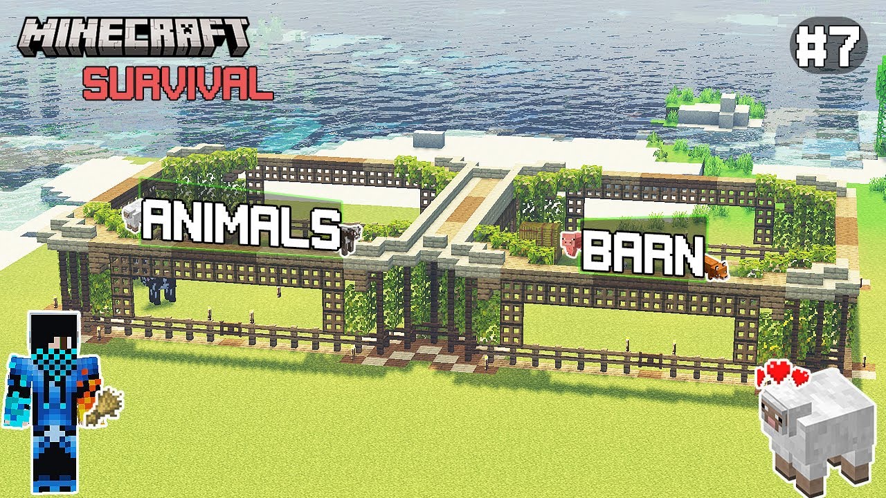 Building Simple Unique Barn For Animals | Minecraft Survival Series ...
