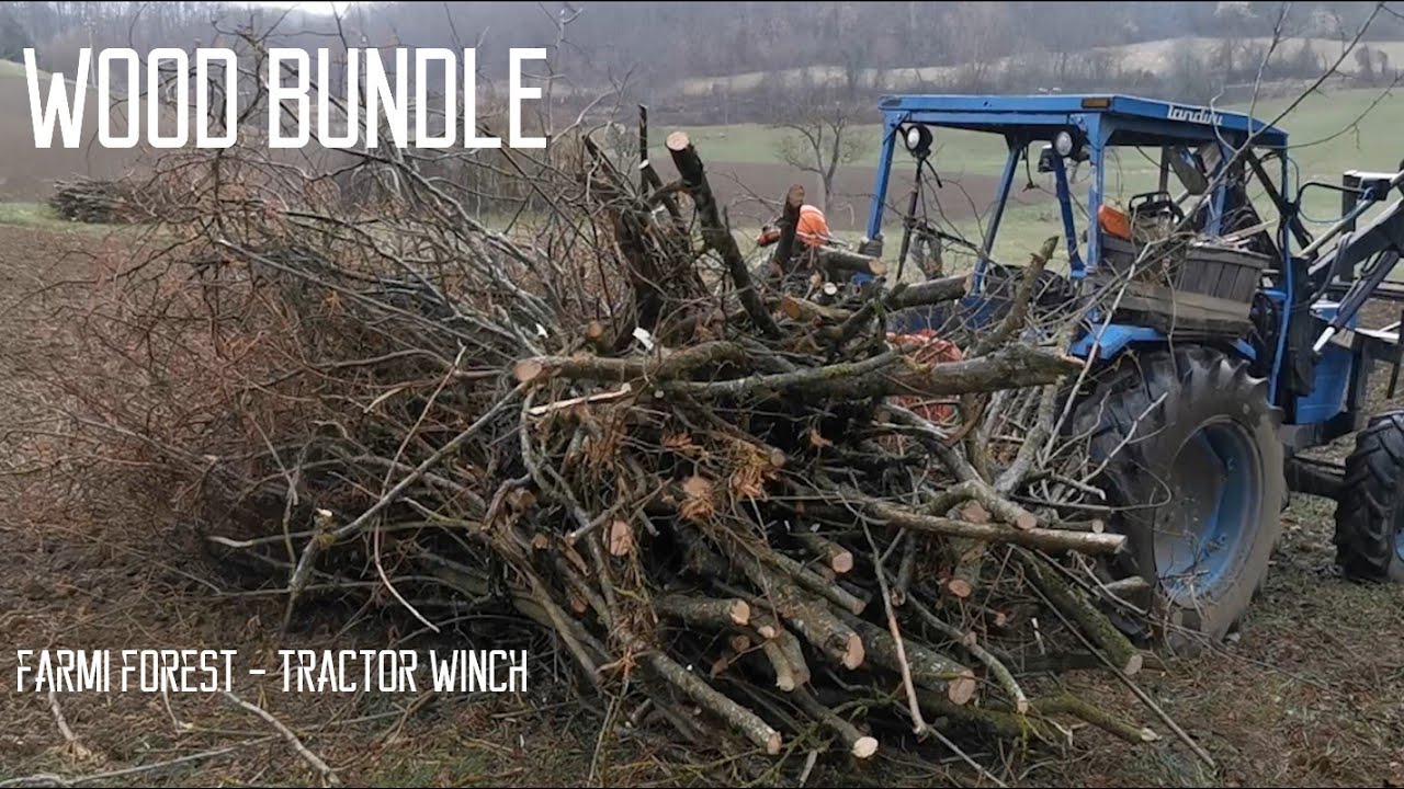 winching wood BRANCHES ! - WOOD BUNDLE | Farmi Forest W50 Winch - YouTube