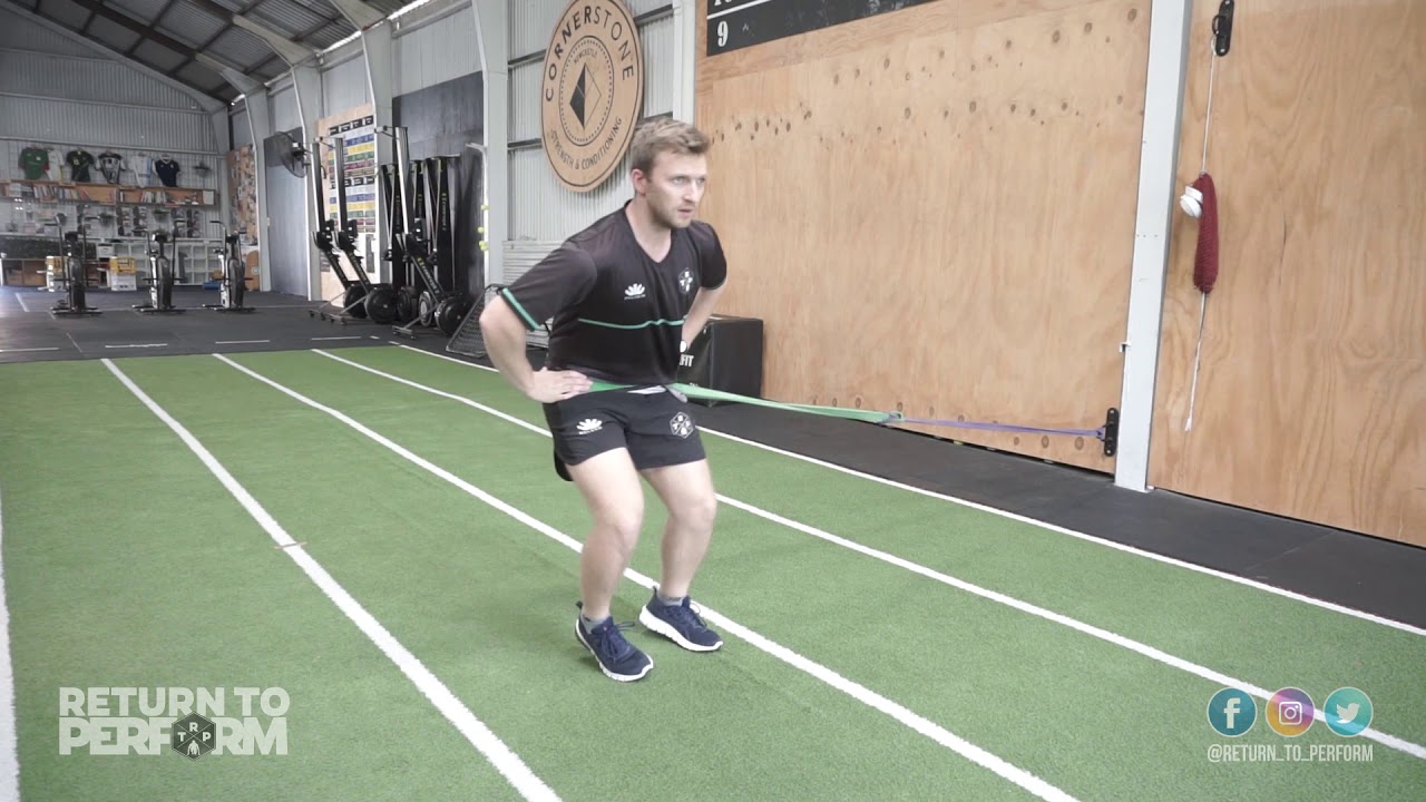 Lateral Shuffle - Band Resisted - Fast [Exercise Demonstration] - YouTube