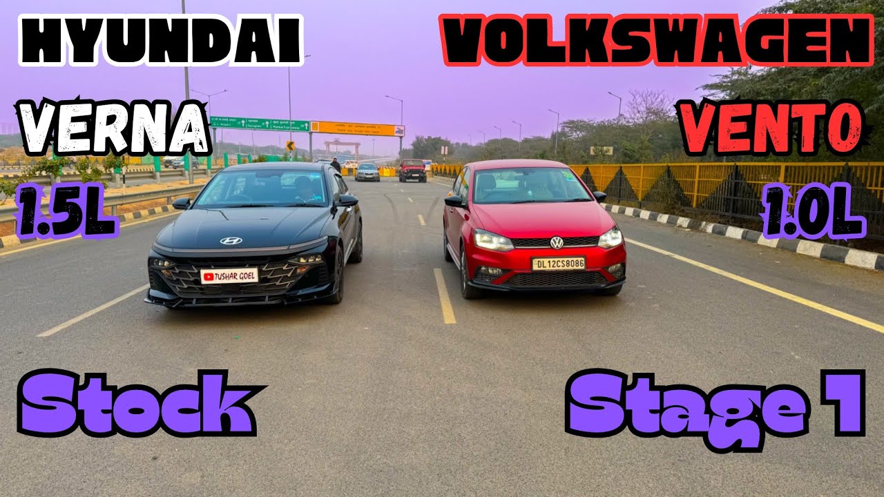 Hyundai Verna Turbo 🇰🇷 Vs Volkswagen Vento 🇩🇪 [Drag Race] {Stock Vs ...