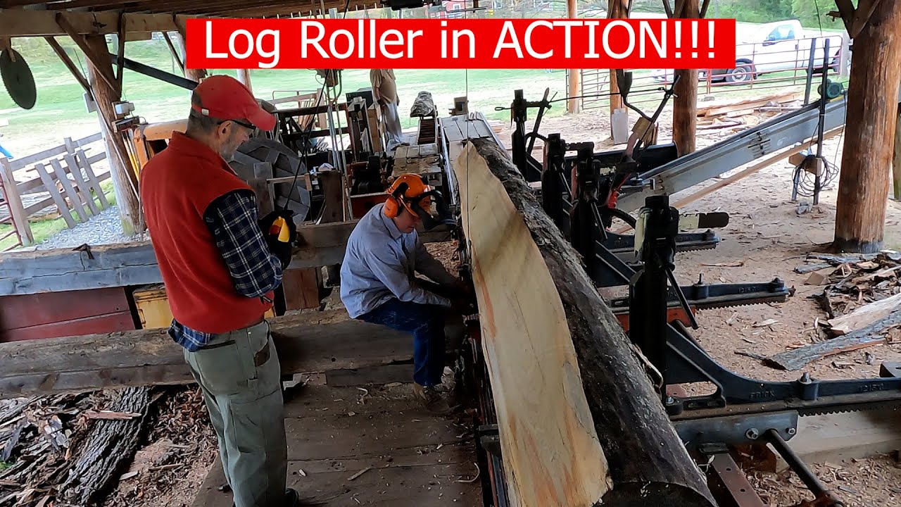Wayno Sawing a 17 foot poplar log - YouTube