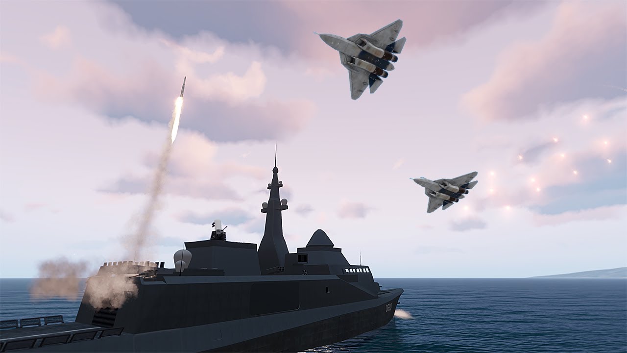 Russian SU-57 Fighter Jets Destroyed by Ukraine Battleship VLS Missile ...