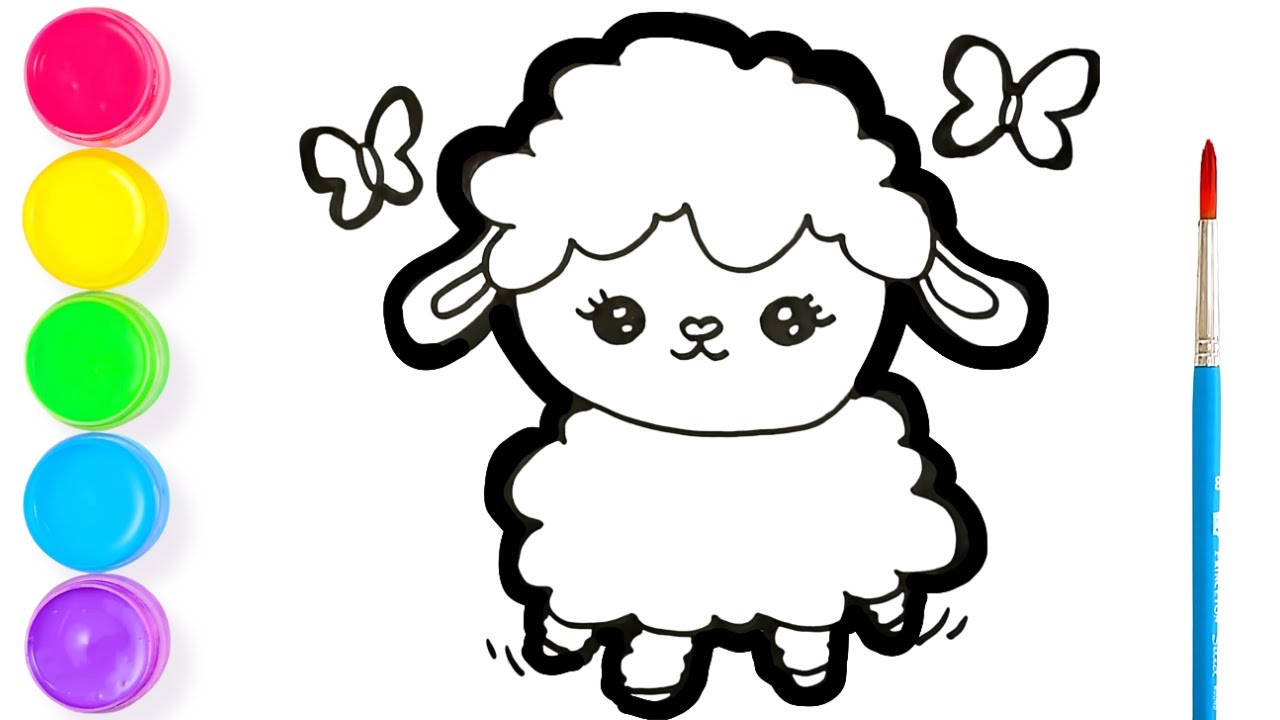 How to draw a cute lamb step by step | Drawing and Coloring for Kids ...