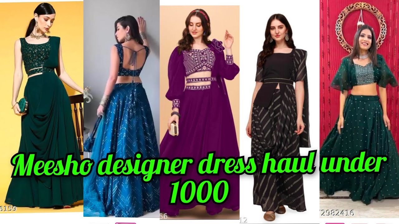 meesho designer dress haul collection under 1000 #meesho #lehenga # ...