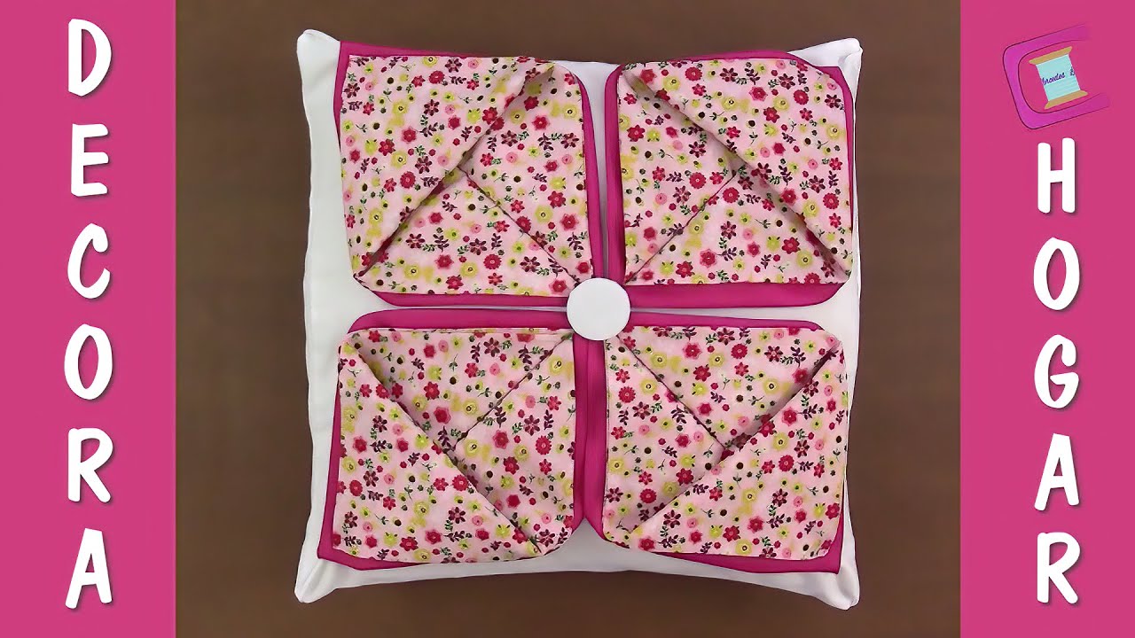 🌺🌺Cojín Drapeado Flor Tropical🌺🌺. Almofada Capitone-Smocking Cushion ...