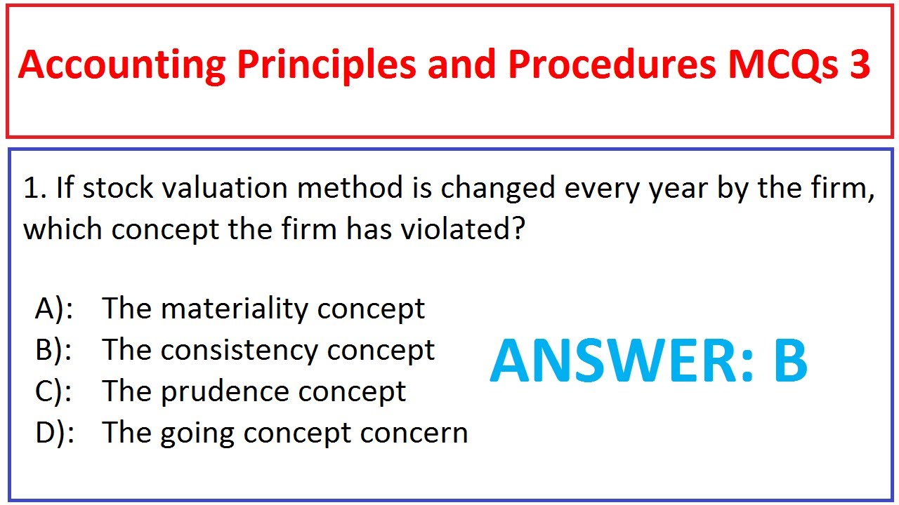 Accounting Principles and Procedures MCQs | Senior Auditor Test ...