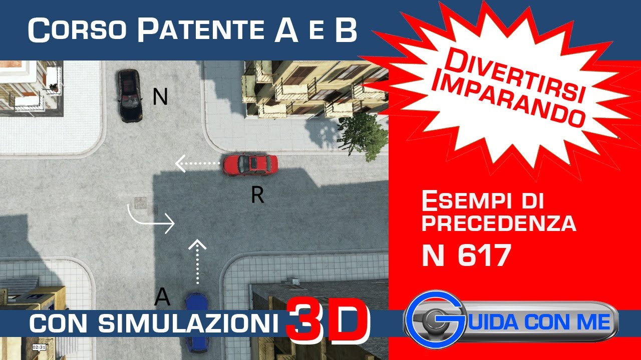 Precedenza agli incroci Patente B - incrocio 617. Ordine di precedenza ...