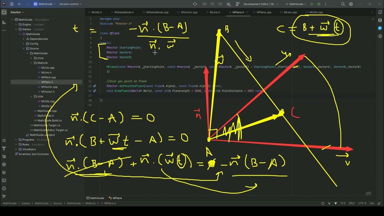 15. Plane intersection with Line | Essential Mathematics for Game Programming in UE 5.3 - YouTube