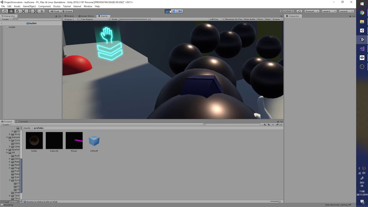 Unity Oculus gun prototype - YouTube