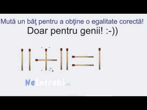 Muta un chibrit pentru a obtine un calcul corect - YouTube