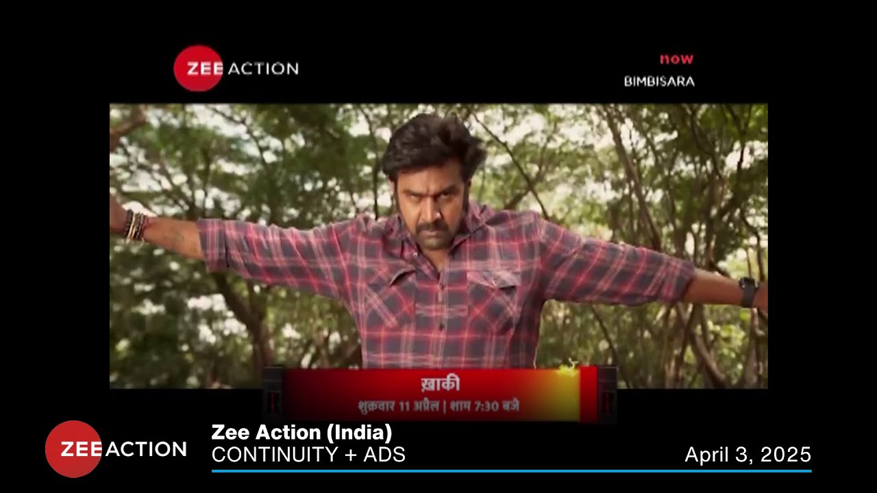 Zee Action (India) continuity + ads | April 3, 2025 - YouTube