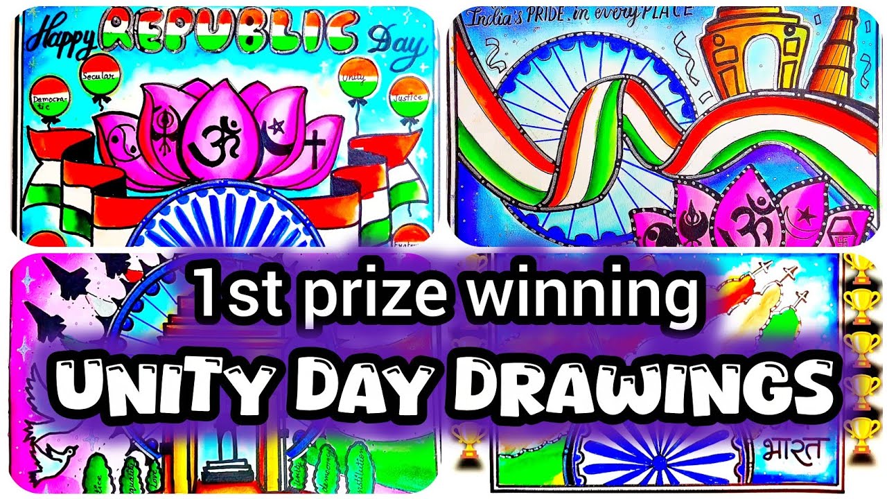 National Unity Day Drawing / National Unity Day poster easy / Rashtriya ...