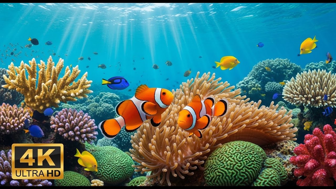 🐟 4K Aquarium Screensaver – Colorful Tropical Fish & Peaceful Ocean ...