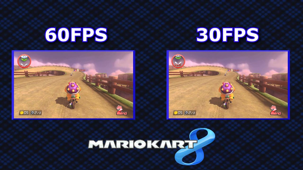 60 FPS vs. 30 FPS Mario Kart 8 - YouTube