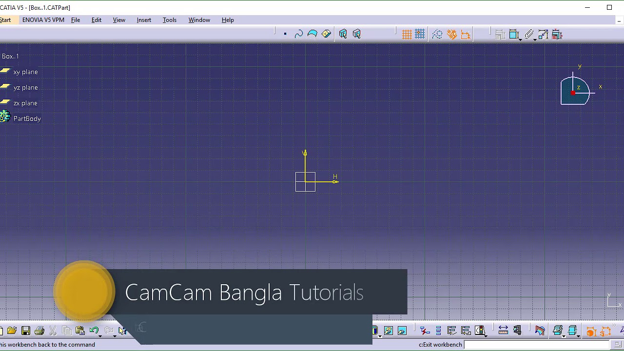 3.Catia Beginner ,How To Enter and Exit from Sketcher Workbench.CadCam Bangla Tutorials - YouTube