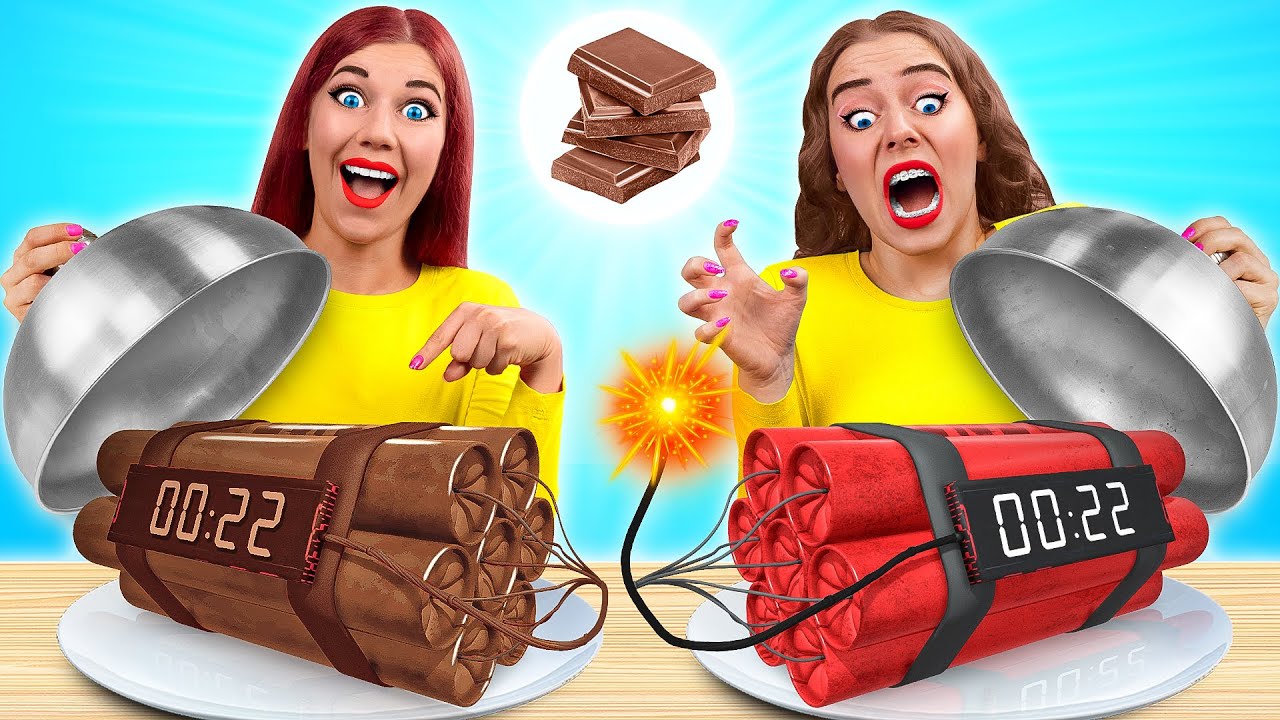 Real Food vs Chocolate Food Challenge | Eating Only Sweet 24 Hours by ...