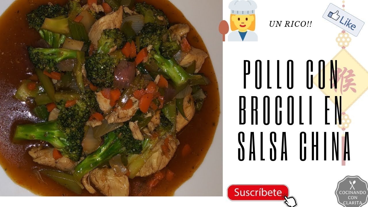 Pollo con brocoli en salsa china / una rica comida china. / pollo ...