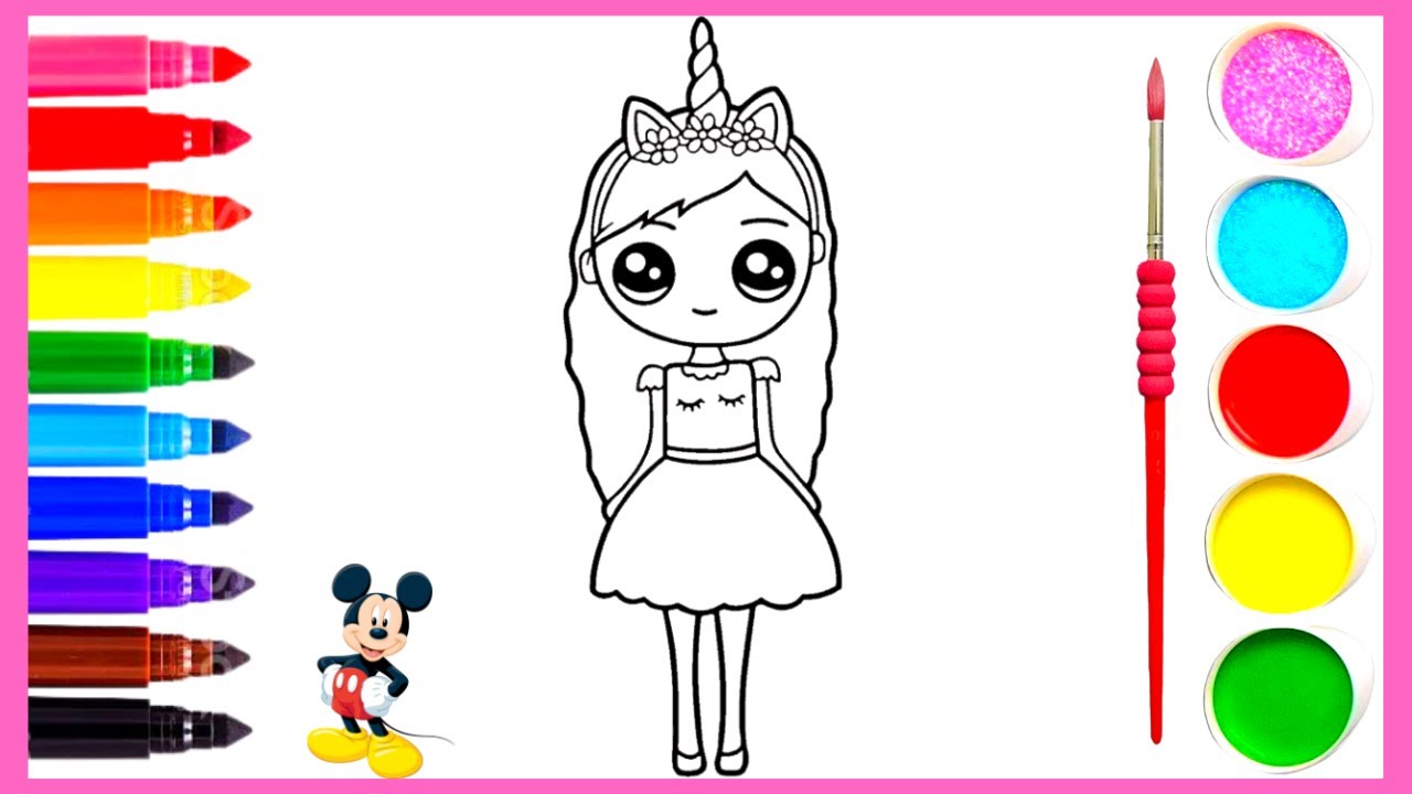 👧👯‍♀️💃 Draw And Color A Girl Face | SIMPLEST WAY To Draw A Girl ...