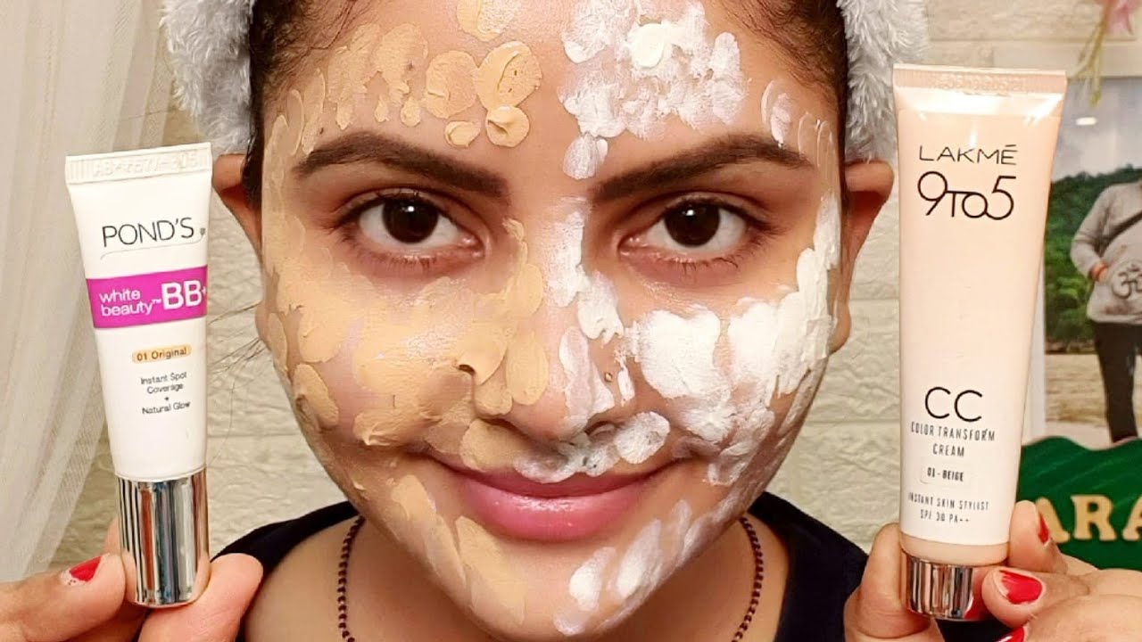 Lakme CC vs POND'S BB |RARA|everyday makeup with BB CC CREAM |color ...