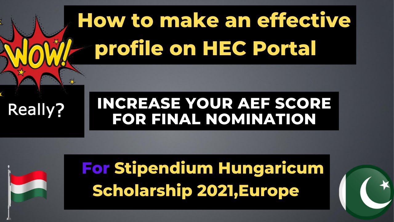How to make a profile on HEC Portal for International Scholarships ...