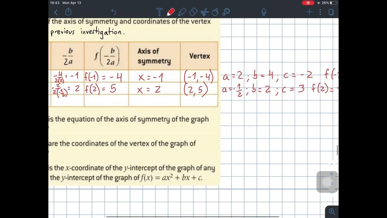 9 Forms of quadratic functions PART 2 - Topic 2 - Functions - [IB Math: Analysis and Approaches ...