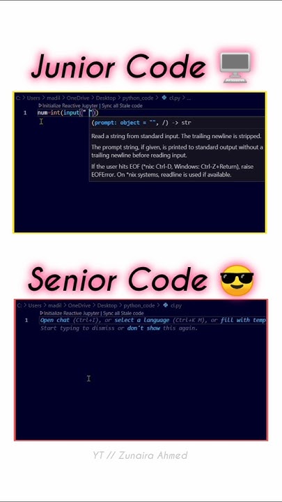 Junior & Senior Code 😍🖥️ || Python Shorts Code Tricks #01 #python #viral #shorts - YouTube