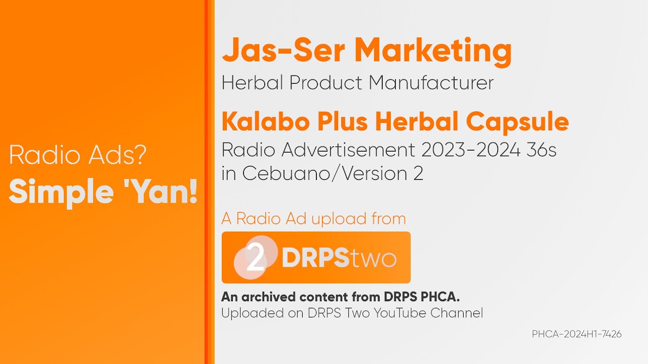 Kalabo Plus Herbal Capsule Radio Ad 2023-2024 36s (in Cebuano, Version ...