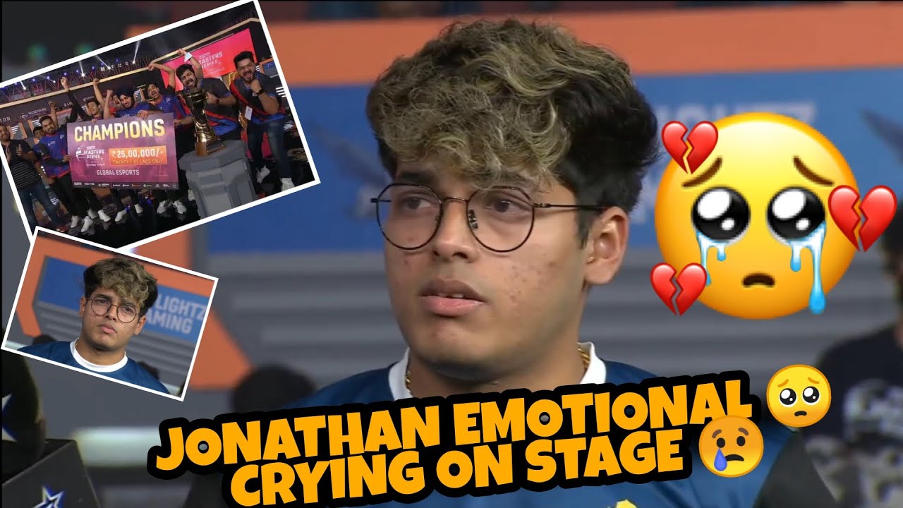 JONATHAN EMOTIONAL 🥺 CRYING ON STAGE 😓 | BGMI | JONATHAN MVP 🏆 - YouTube
