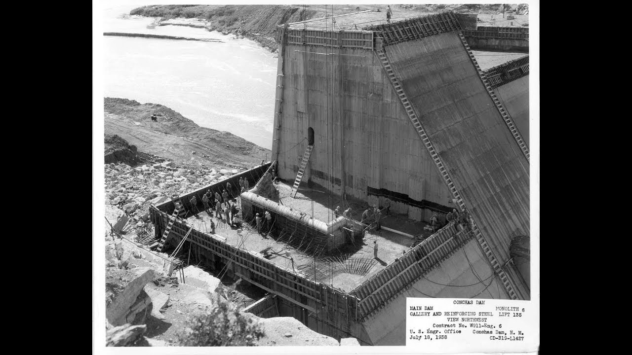 Conchas Dam Construction, Video. Part 1 of 2 1935-1939 - YouTube