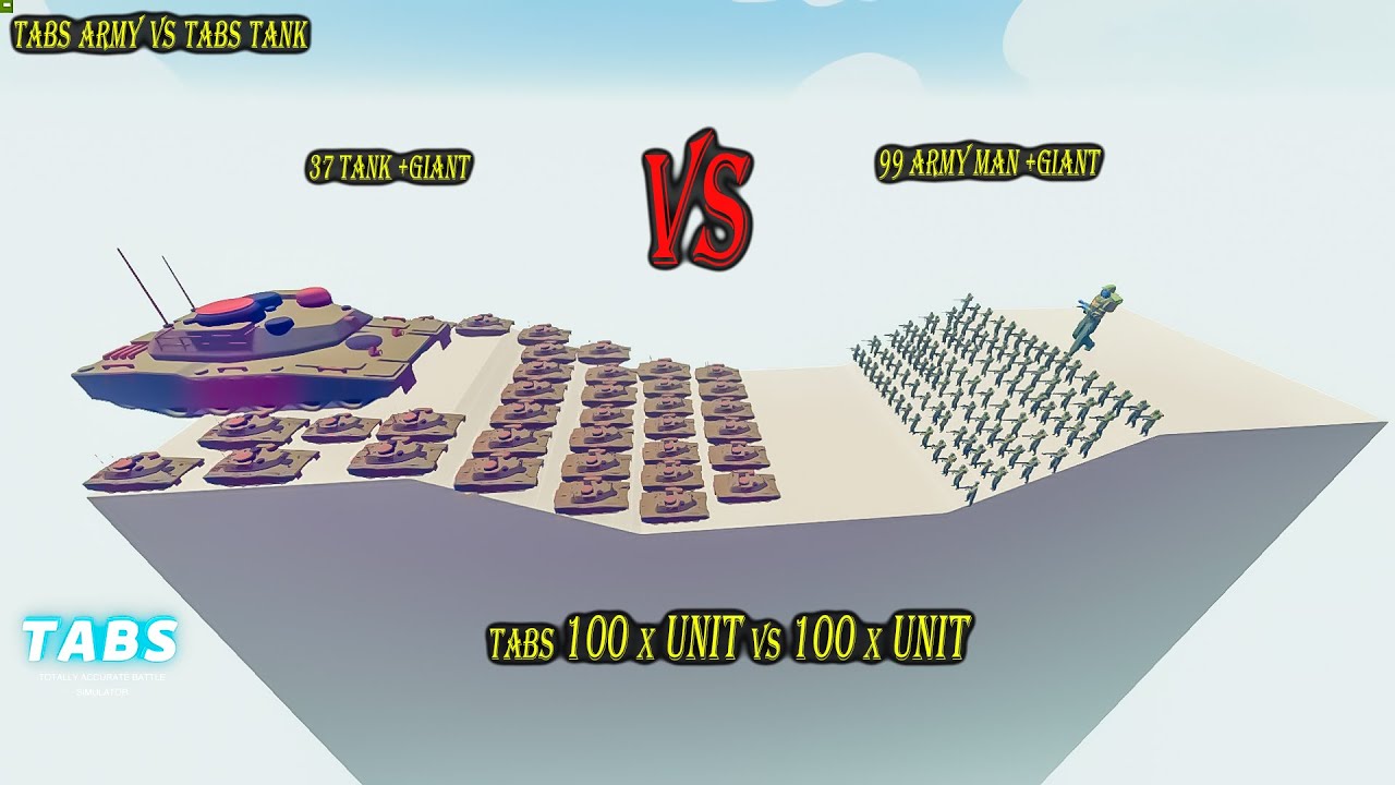 100x EVERY UNIT + GIANT vs 100x EVERY UNIT-tabs|totally accurate battle ...