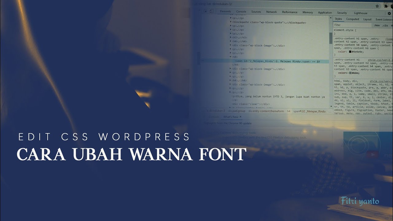 Cara Edit CSS Wordpress | Mengubah Warna Font - YouTube