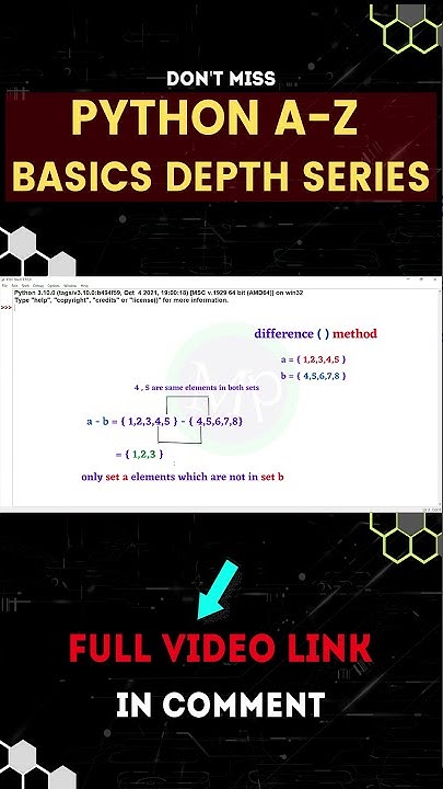 set difference method in python | #shorts #trending #viral #telugu # ...
